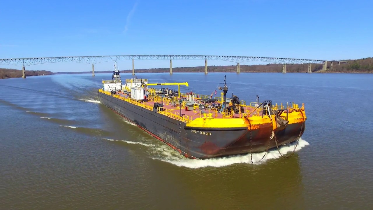 Rusto.Com Film Play. Barge passing Charles Rider Park, Kingston, NY DJI ...