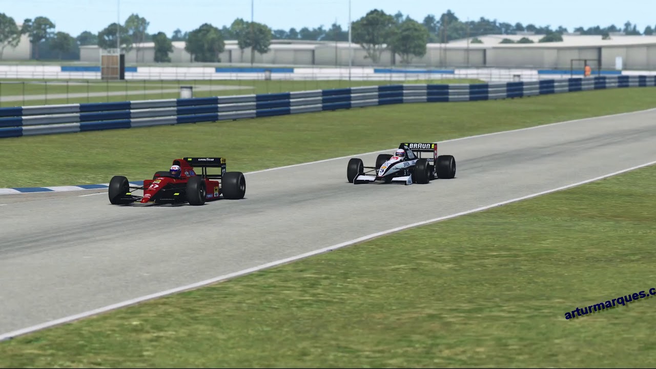 rf2 Ferrari F1 1991 Prost Sebring laser-scanned sub 01m37s lap - YouTube