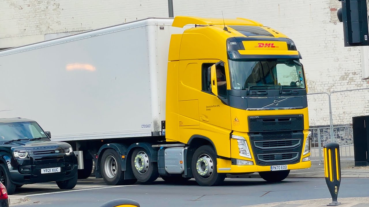 DHL Volvo FH PN70EOO At Doncaster On Tesco - YouTube