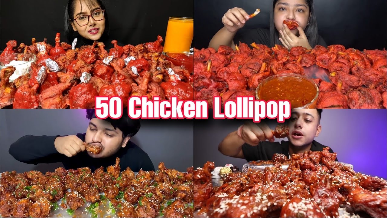 2X SPEED!!🔥 ASMR MUKBANGERS AROUND THE WORLD EATING CHICKEN LOLLIPOP ...