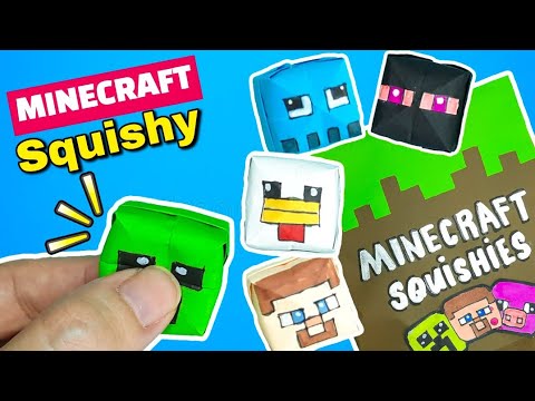 Origami MINECRAFT Paper Squishy (DIY paper fidget toy)