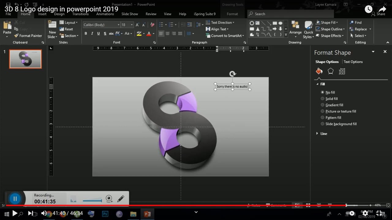 3D 8 Logo design in powerpoint 2019 - YouTube