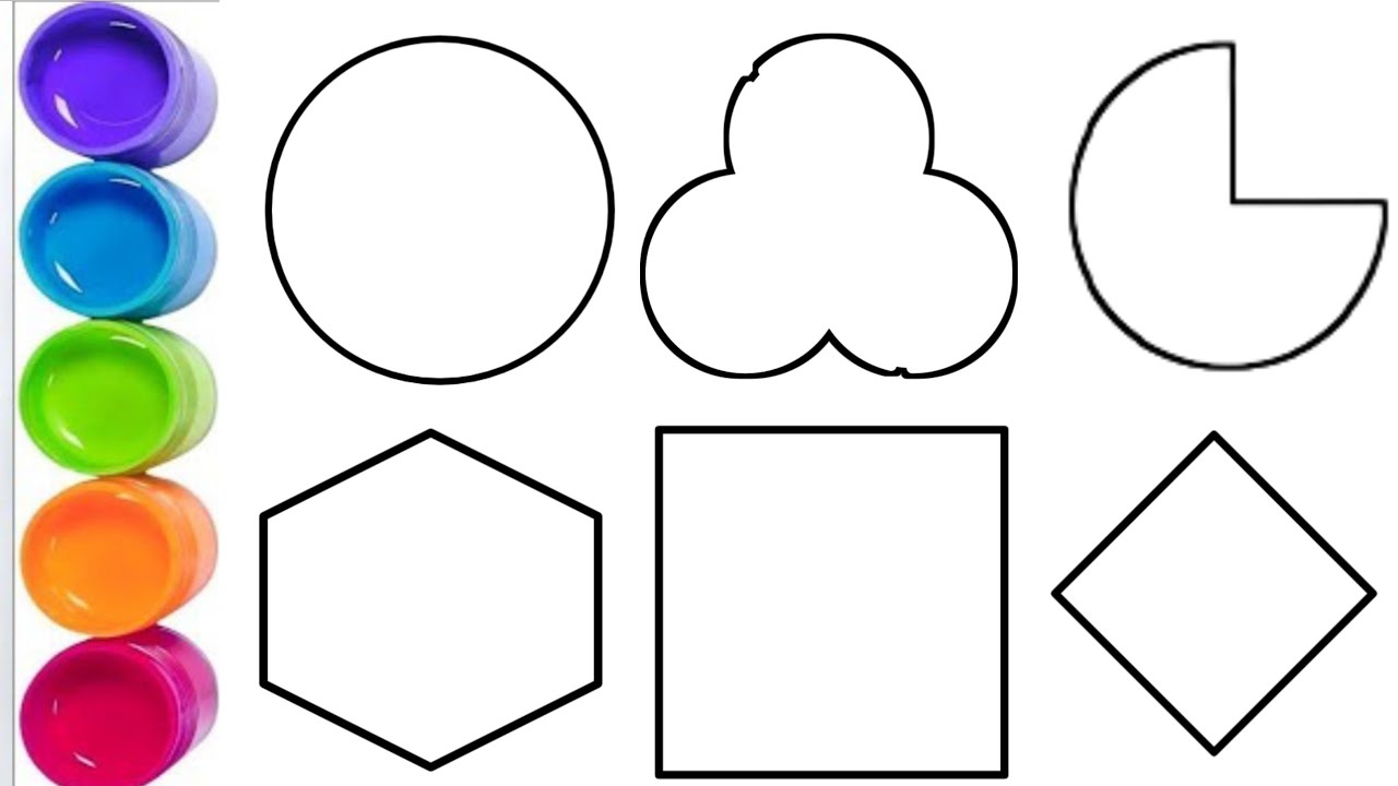 Easy color shape drawing,heart wave rectangle sun, arts, drawing shape ...