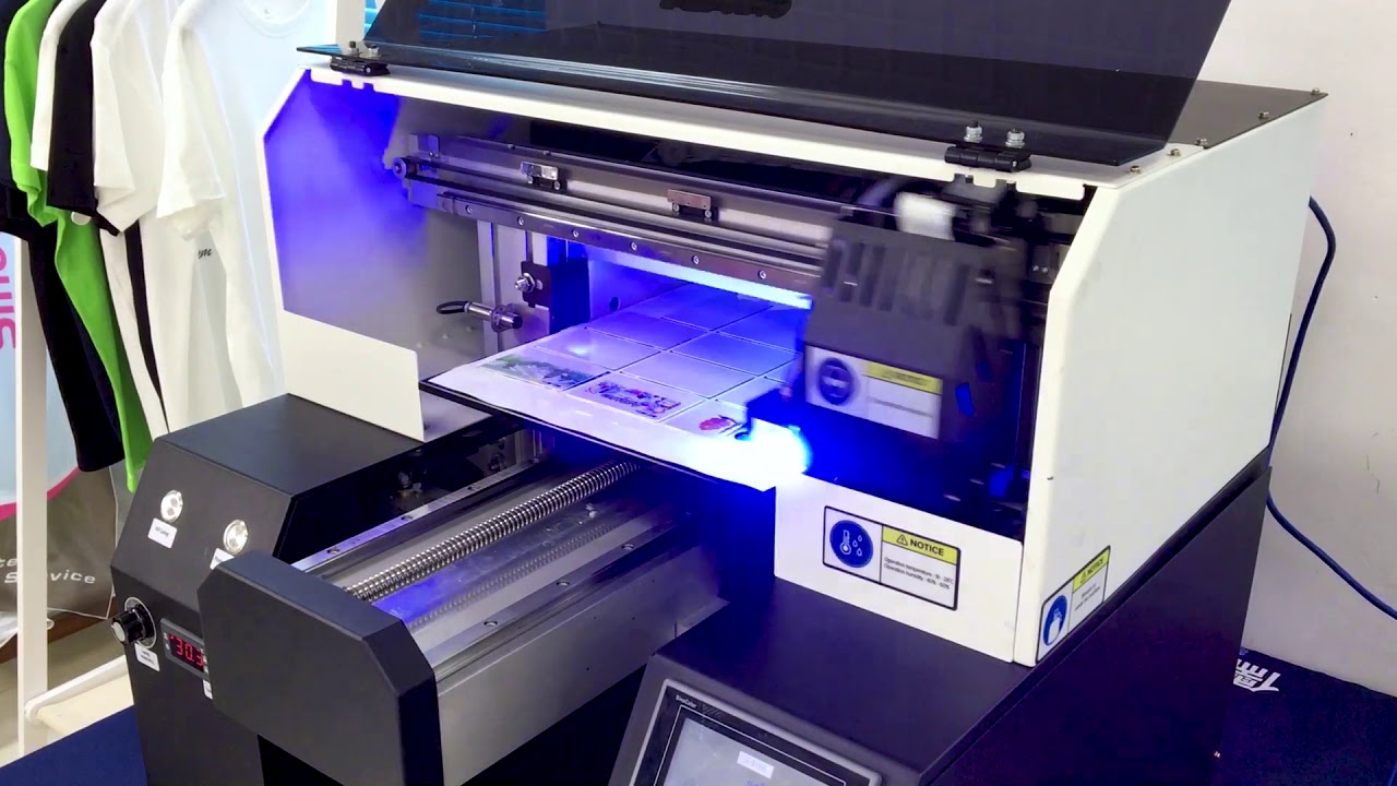 SinoColor A3 UV printer for PVC card mass production - YouTube