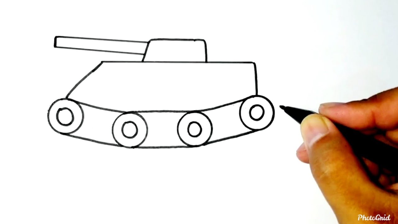 Cara Menggambar Tank Baja - 4 menit langsung jadi - YouTube