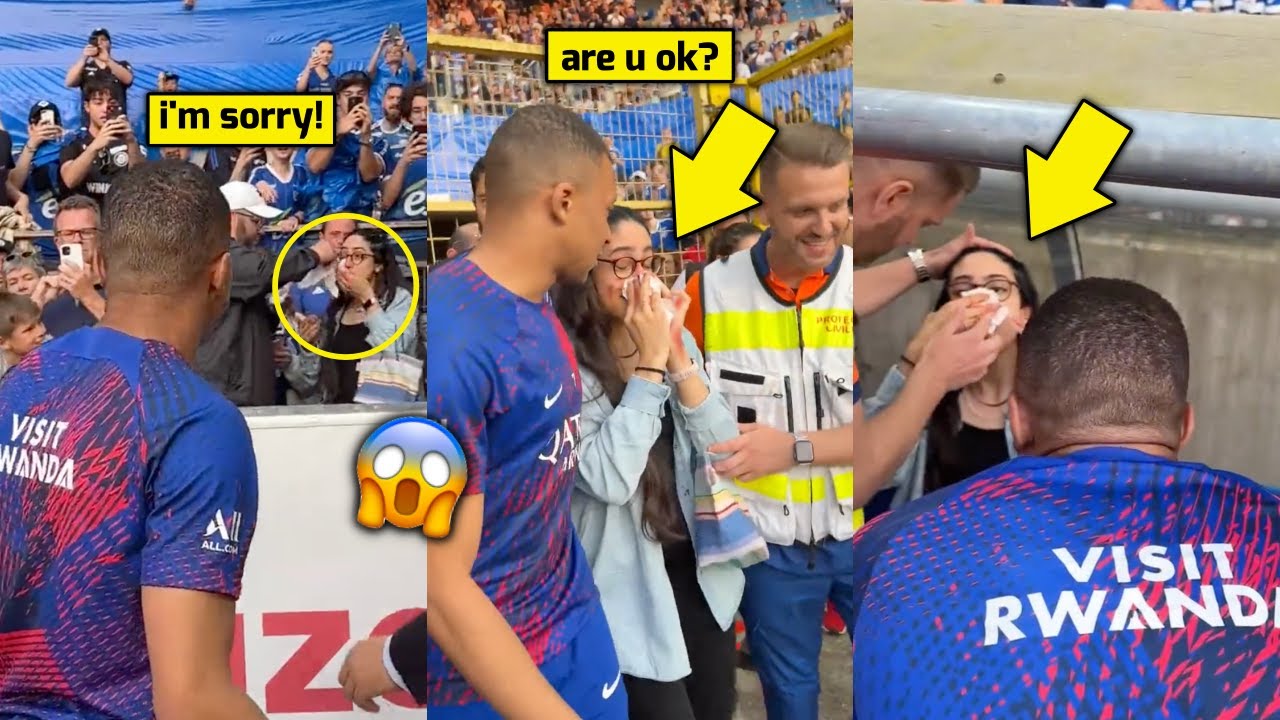 😱 Kylian Mbappé Hit a Fan Girl in the Face during Warmups for PSG vs ...