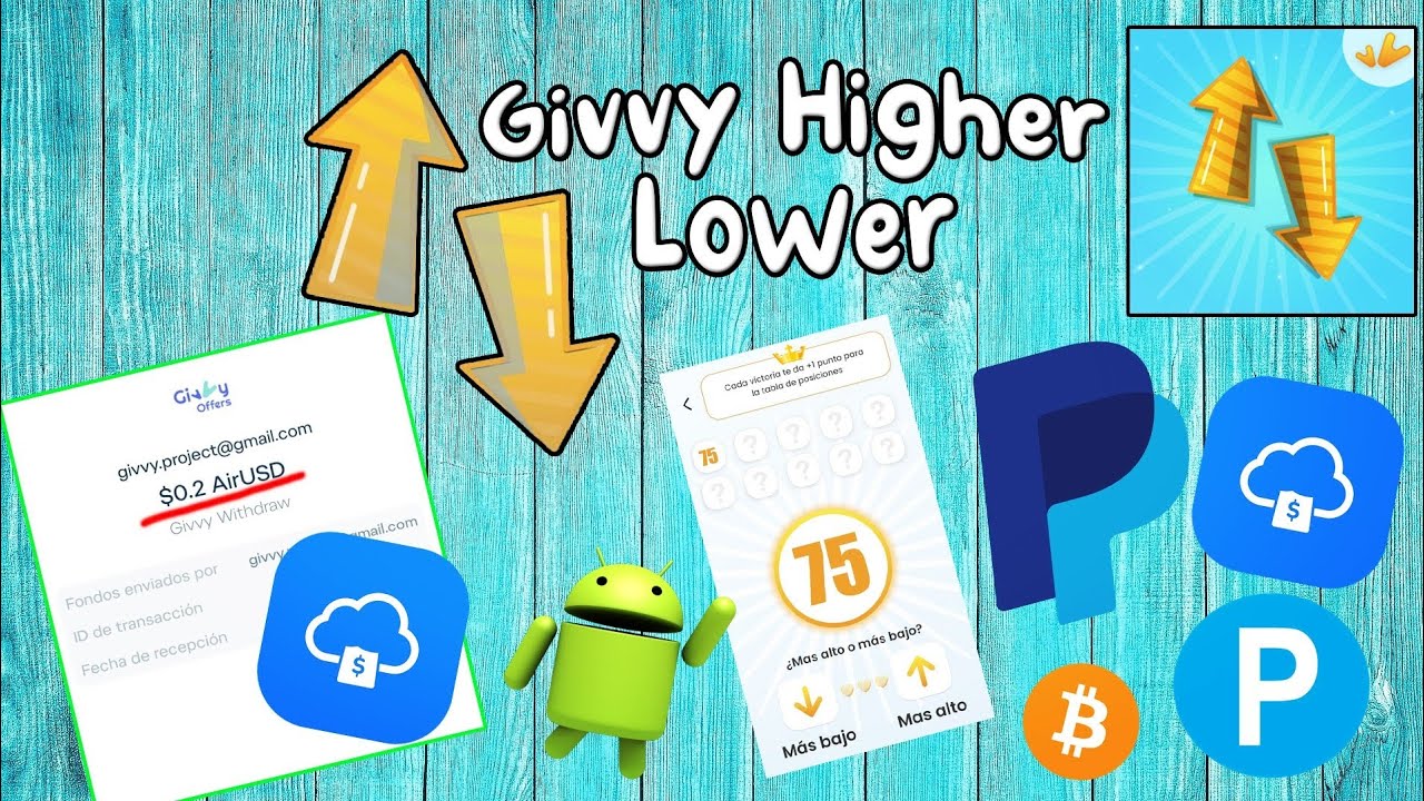 "Givvy Higher Lower" app para Ganar Dinero! Comprobante de Pago - YouTube
