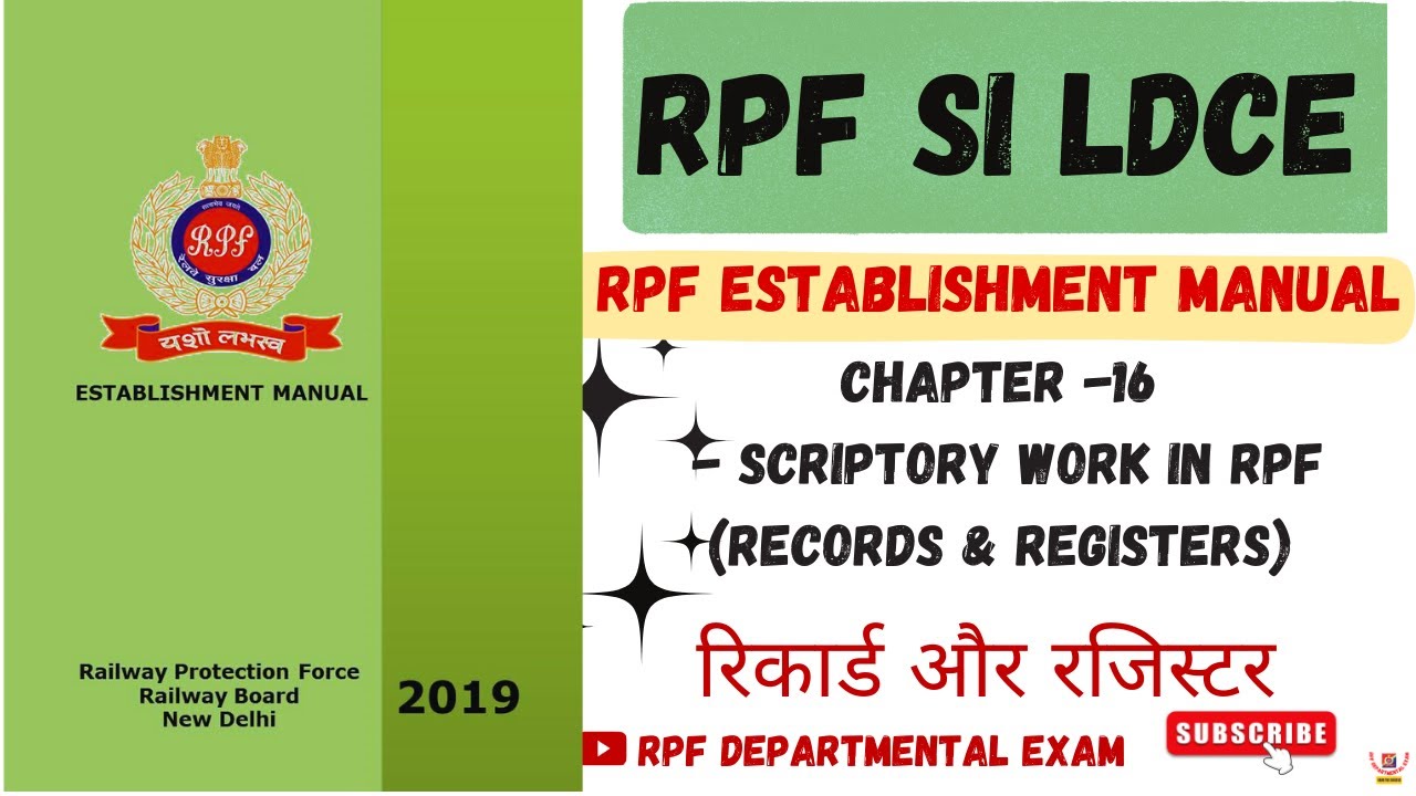 || RPF Establishment Manual || Chapter -16, List of Registers to be ...