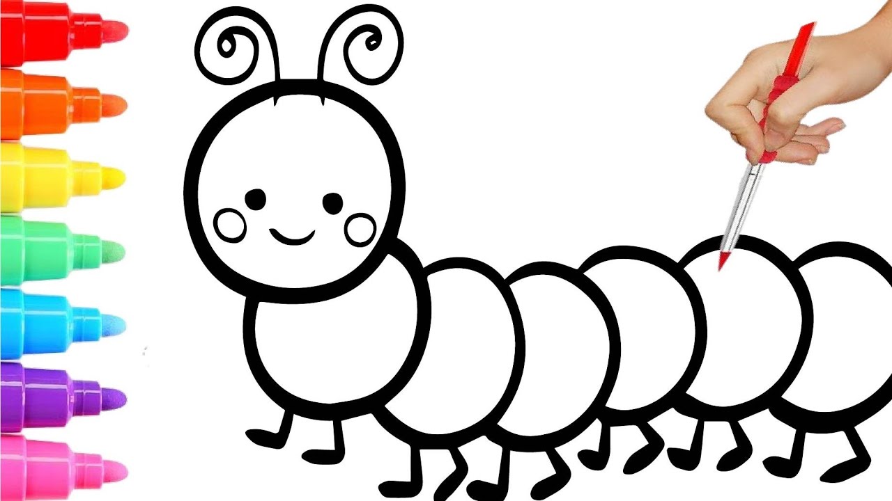 silkworm Drawing, Coloring & Painting for Kids, Toddlers_Drawing ...