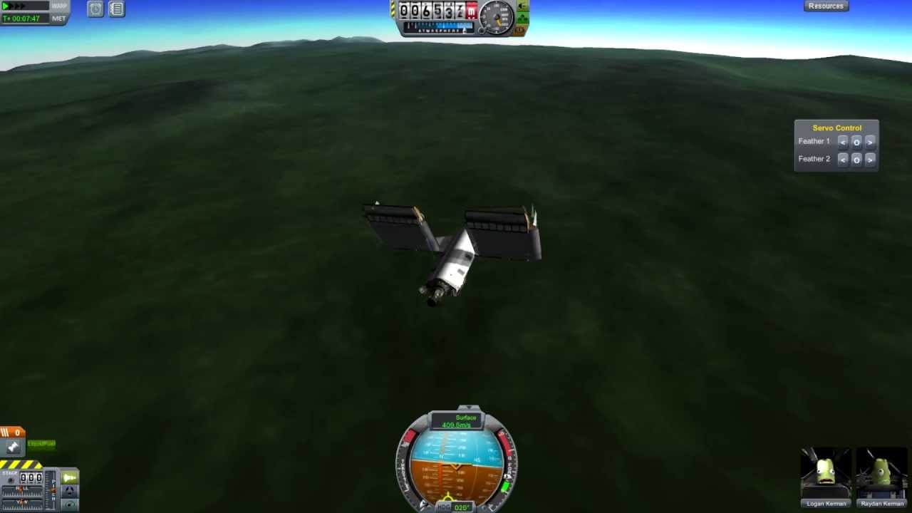 Kerbal Space Program - Folding Wings For Feathered Re-Entry - YouTube