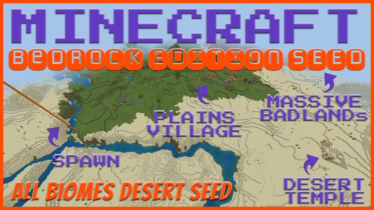 Minecraft Bedrock All Biomes Desert Seed Sep 2019 – Seed Saturday - YouTube
