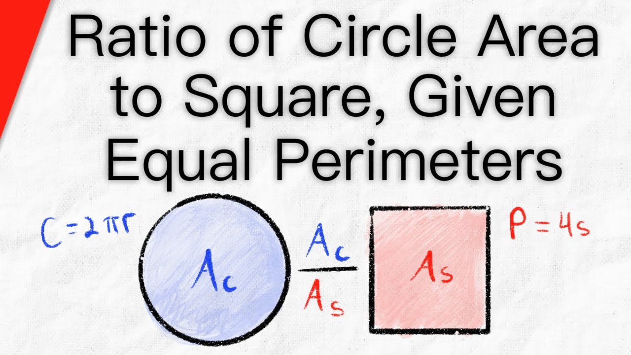 Ratio Of Areas For Circle And Square With Equal Perimeter YouTube Ratio Of Areas For Circle And Square With Equal Perimeter YouTube