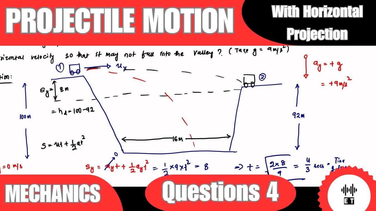 Projectile Motion | With Horizontal Projection | Questions 4 ...