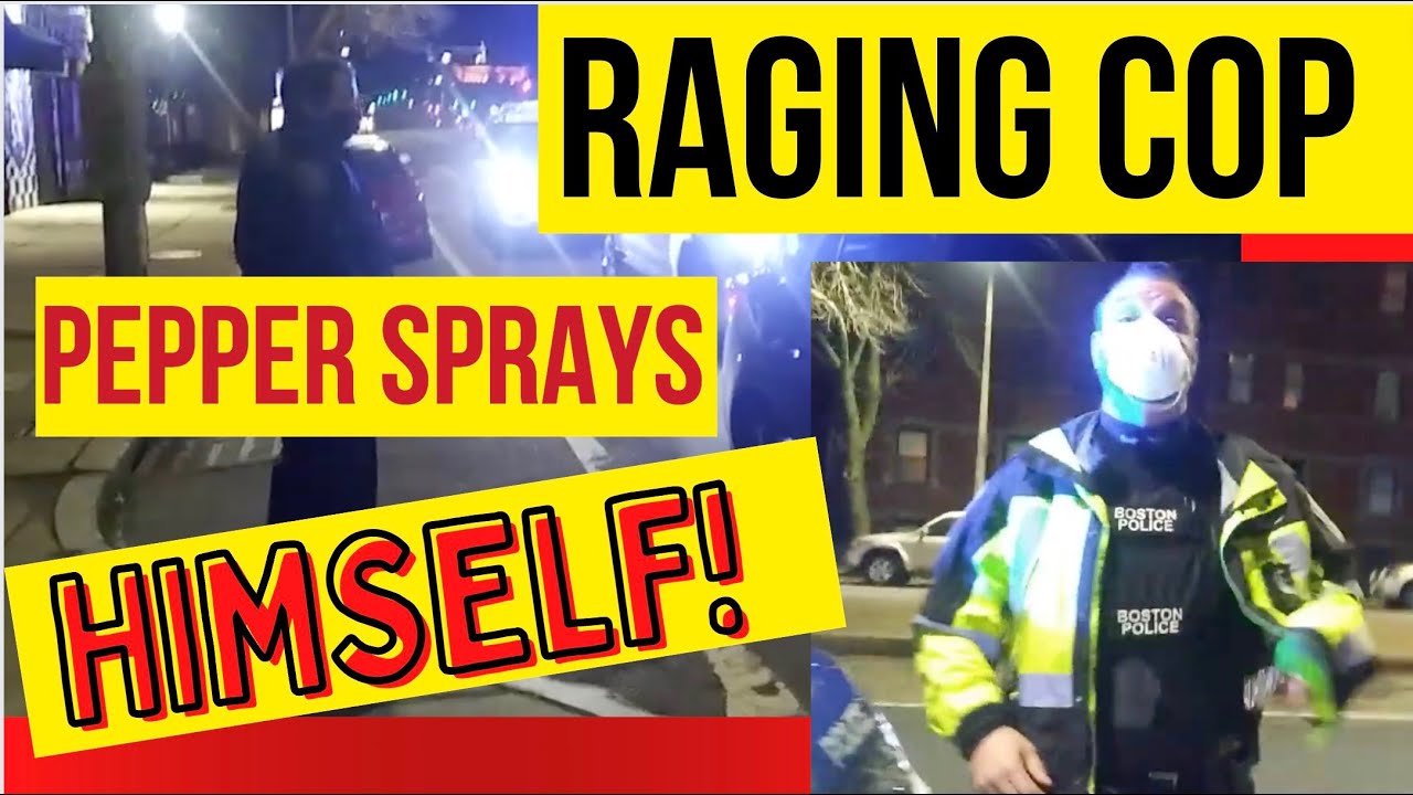 Raging cop pepper sprays HIMSELF! First Amendment Copwatch of Boston ...