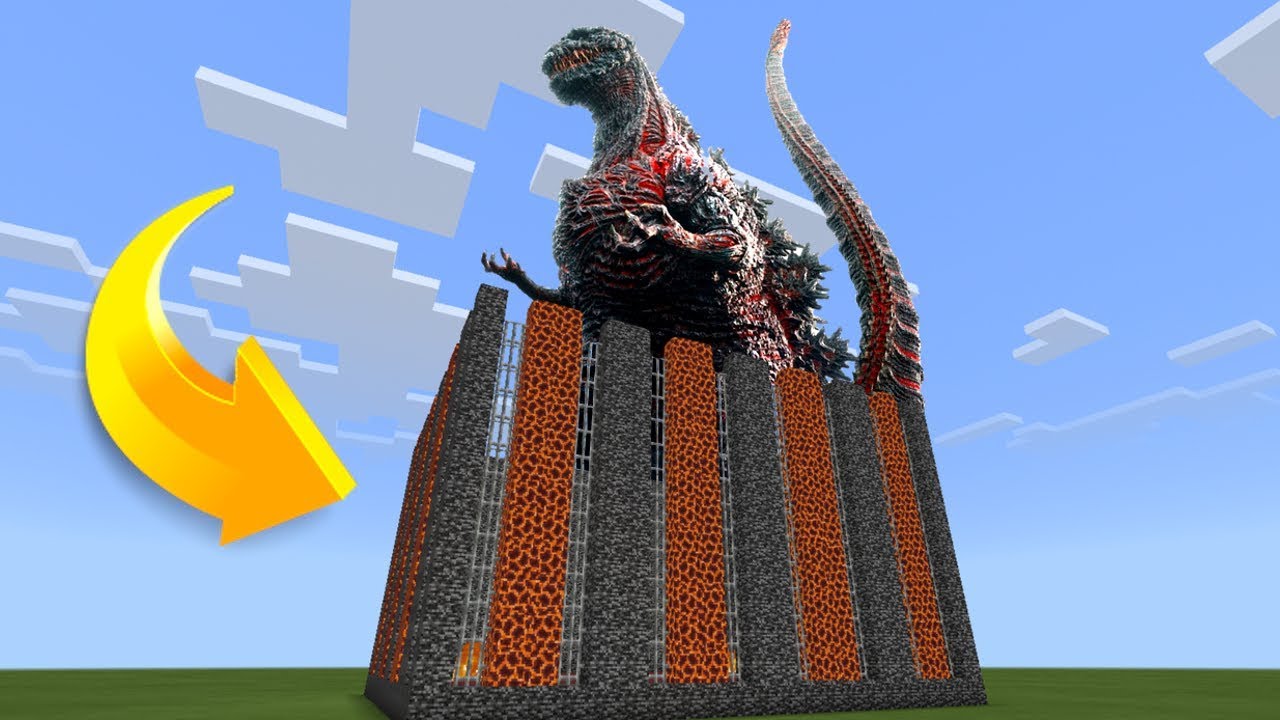 How To Make a GODZILLA CAGE in Minecraft PE - YouTube