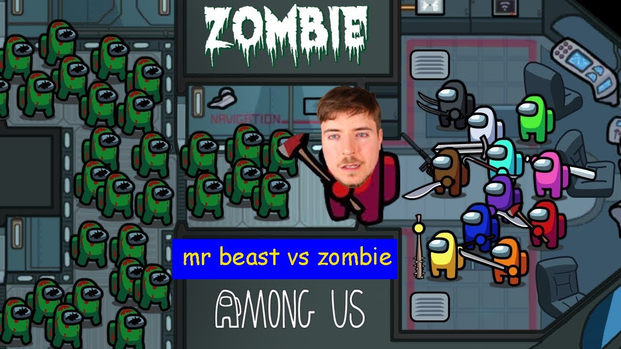 among us vs zombie - mr beast among us animation - YouTube