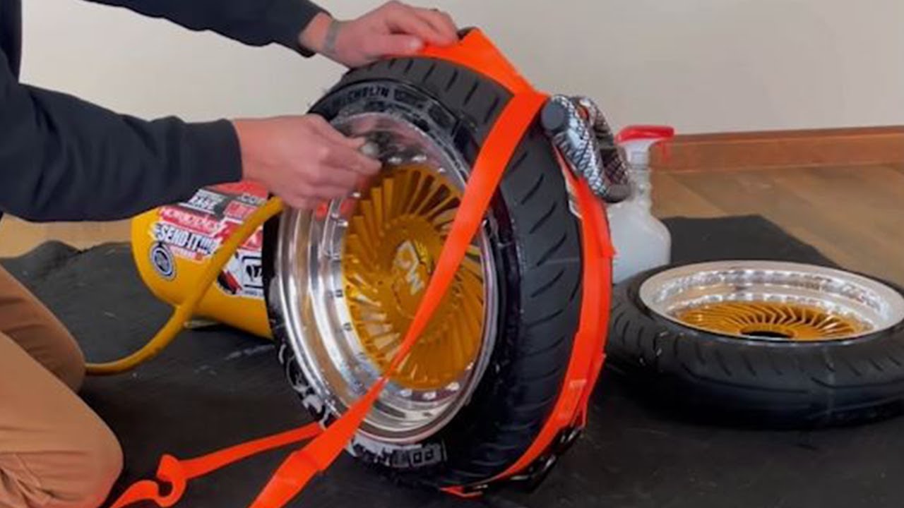 Stretching Tires To Fit On Bike Rims - YouTube