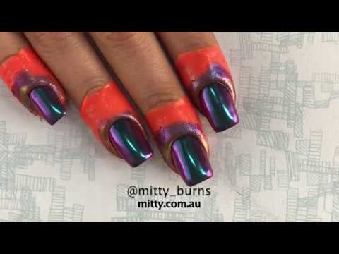 Grape Topaz nail art with Super Chrome - YouTube