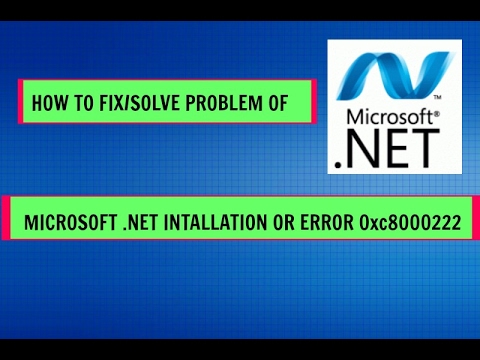 HOW TO SOLVE PROBLEM/FIX OF MICROSOFT .NET - YouTube
