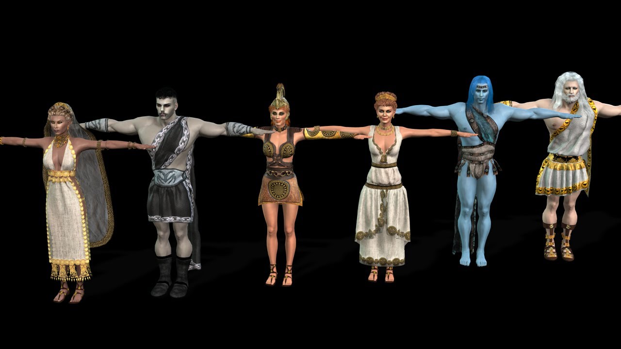 6 Greek Gods Characters for Iclone 7 and CC 3 - YouTube