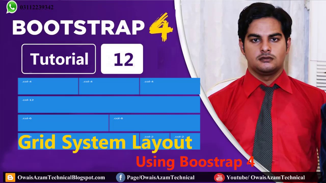 Bootstrap 4 Grid System Layout Explain | Bootstrap 4 Beginner Tutorial ...