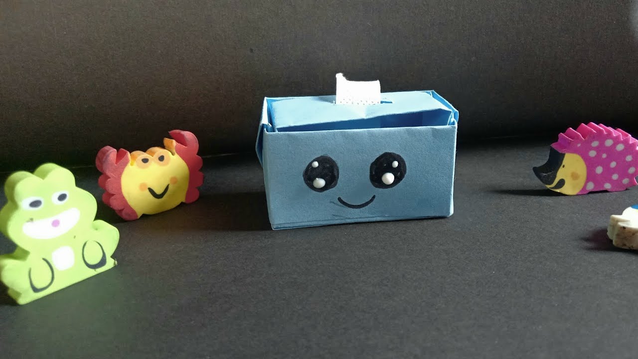 Origami paper tissue box making| How to make a origami tissue box craft ...