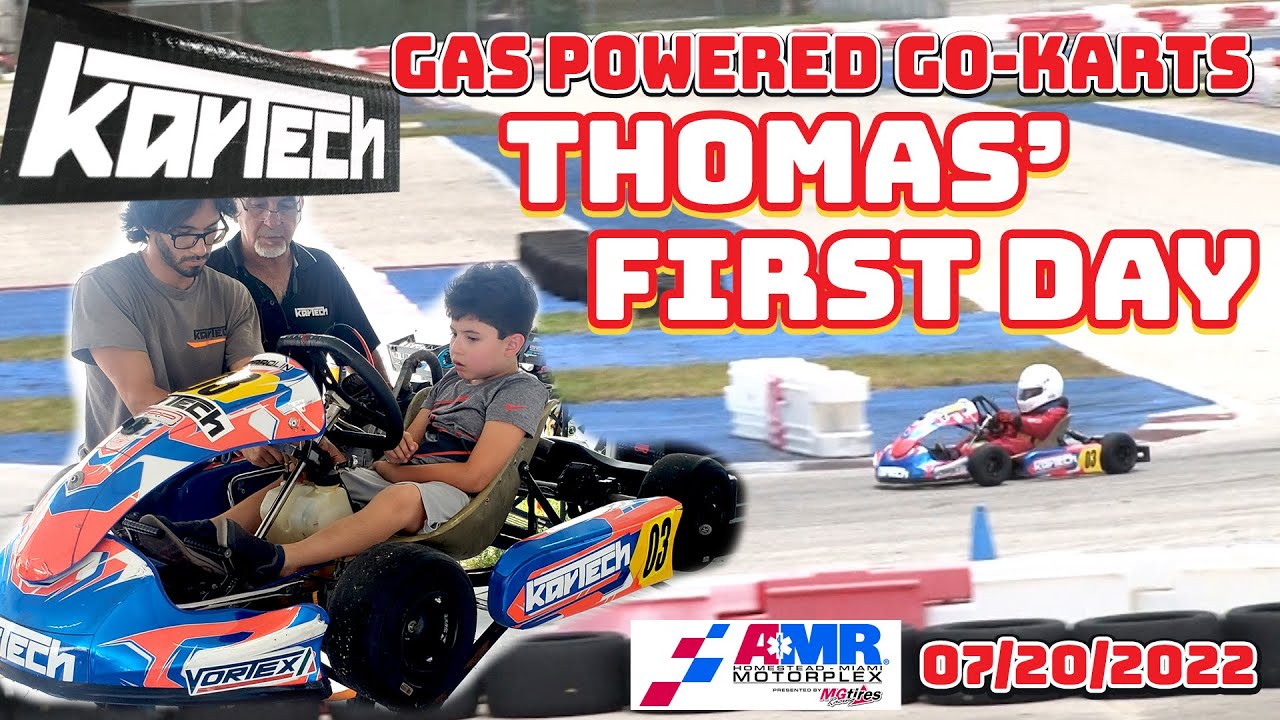Thomas 1st day at the Gas Go-Karts, Homestead New Kart Testing - YouTube