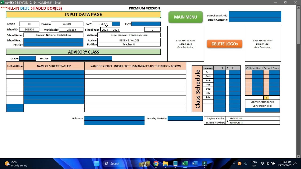 Completing Input Data page - YouTube
