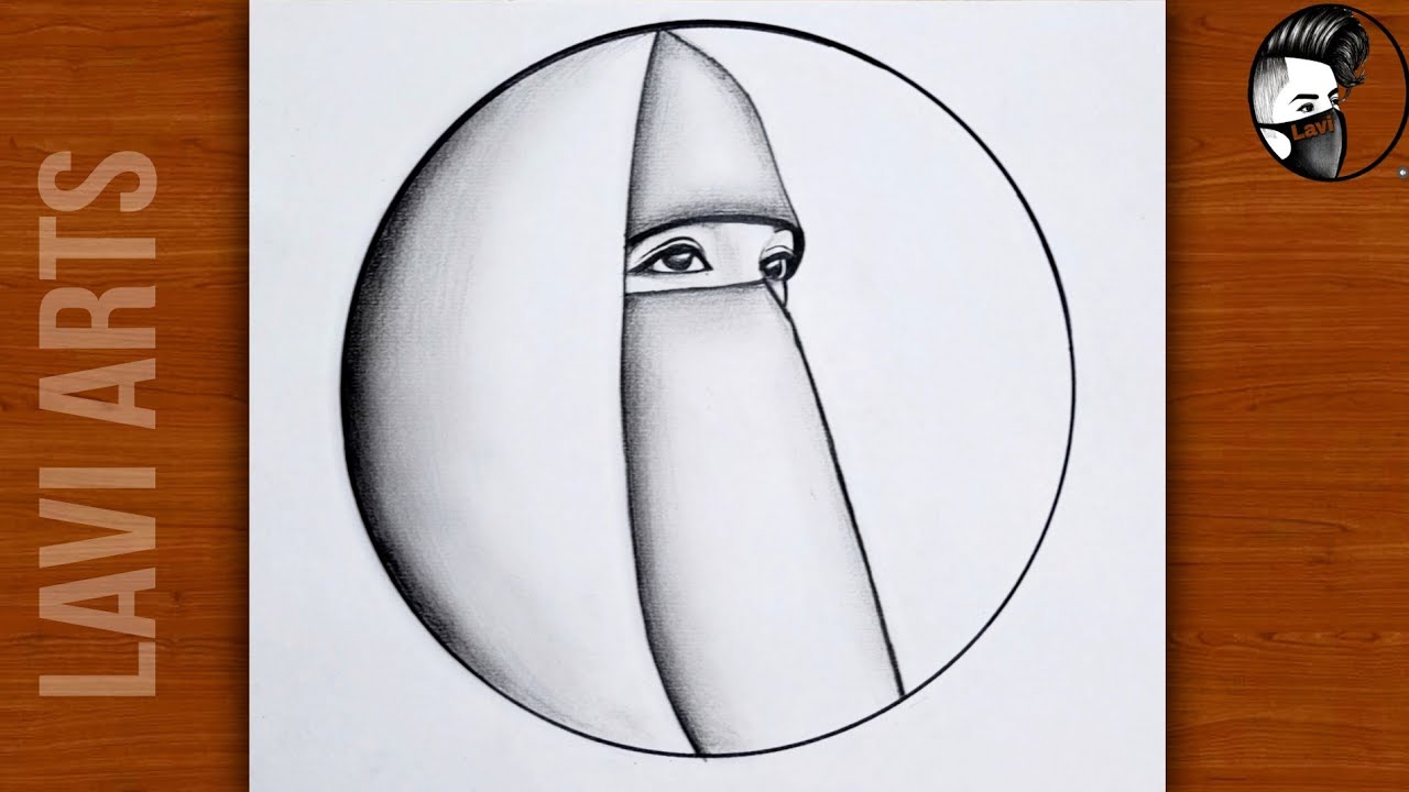 How to draw Hijab Girl In 2 Minutes | Hijab girl drawing | Muslim girl ...