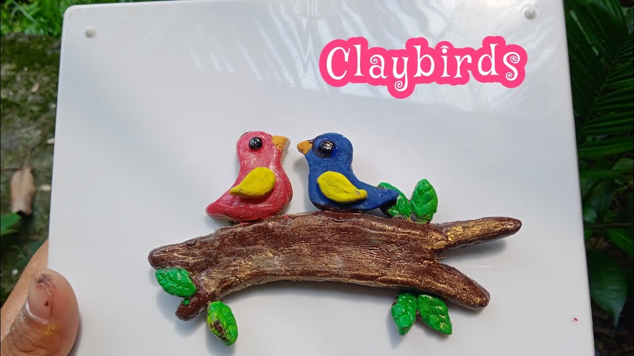 How to make clay bird showpiece #diy showpiece #clay - YouTube