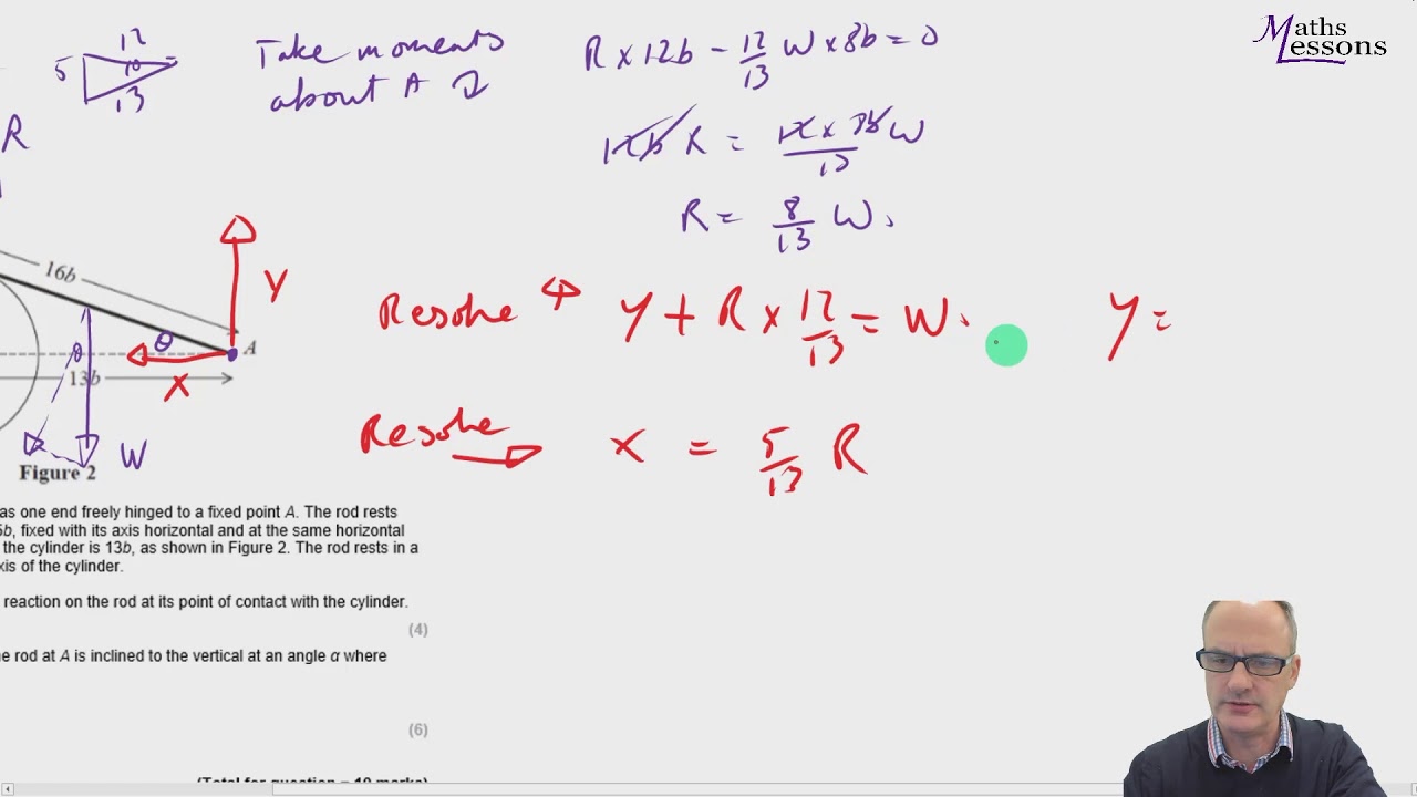A level maths mechanics Moments of a force resultant force on a pivot ...