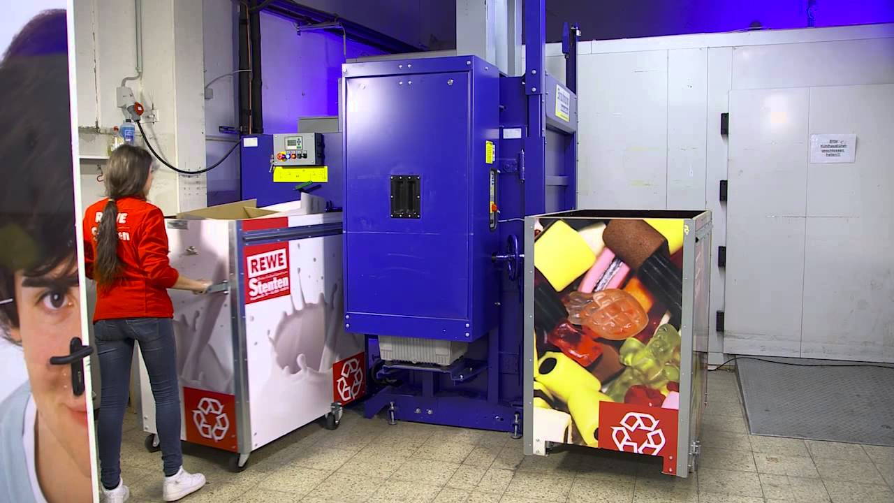 Compactadora de papel y cartón AutoLoadBaler - Prensas Strautmann - YouTube