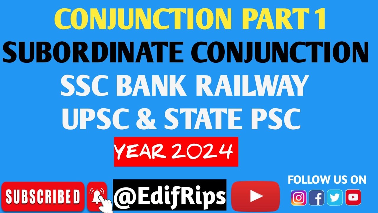 Grammar Conjunction Part 1 Deals with its Definition and its types. Clause and phrase ...