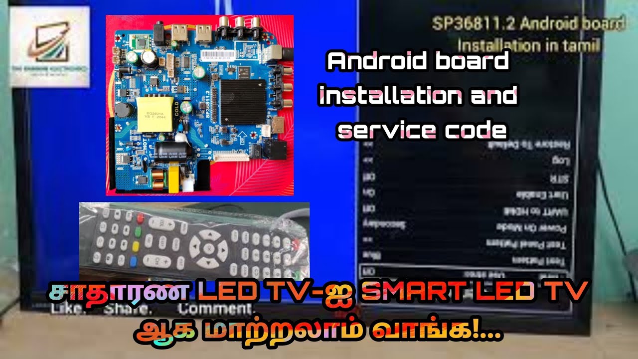 sp36811.2 board installation in tamil | how to change normal led tv into smart led tv | sp36811 ...