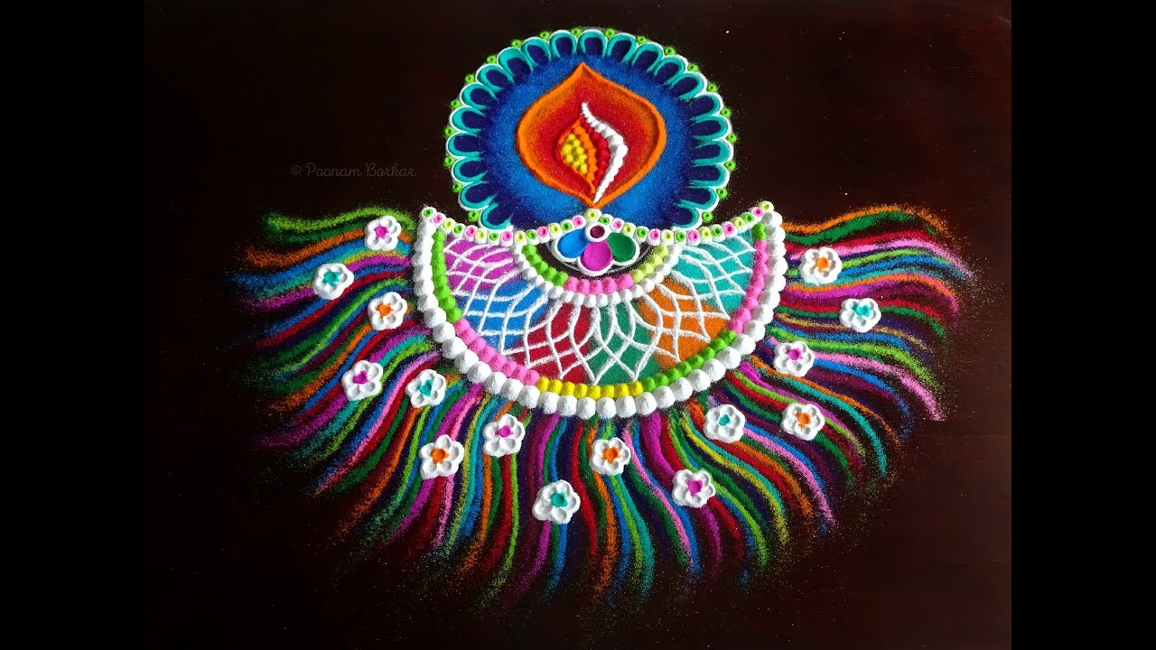 Diwali special Diya rangoli | Easy and creative rangoli design for ...