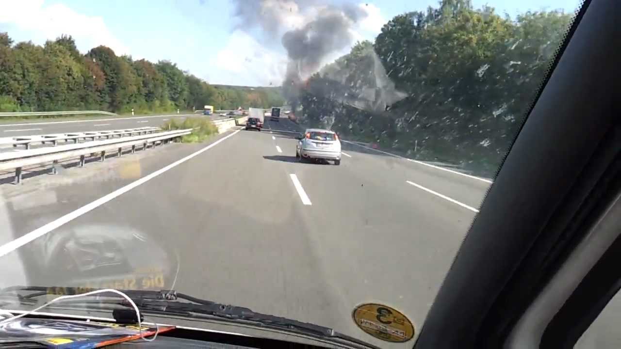Crash and Car Fire on Highway - YouTube