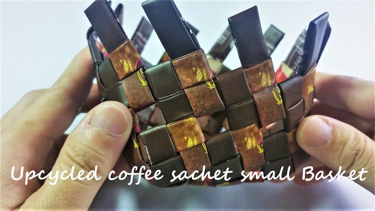 DIY Mini Basket from Coffee Sachets – Cute & Easy Craft! - YouTube