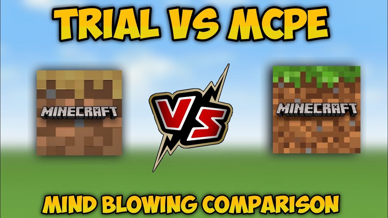 🤯 Mind Blowing Comparison Minecraft trial vs Minecraft pe | Mcpe vs ...