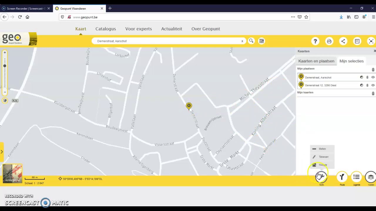 Afstand meten met geopunt - YouTube