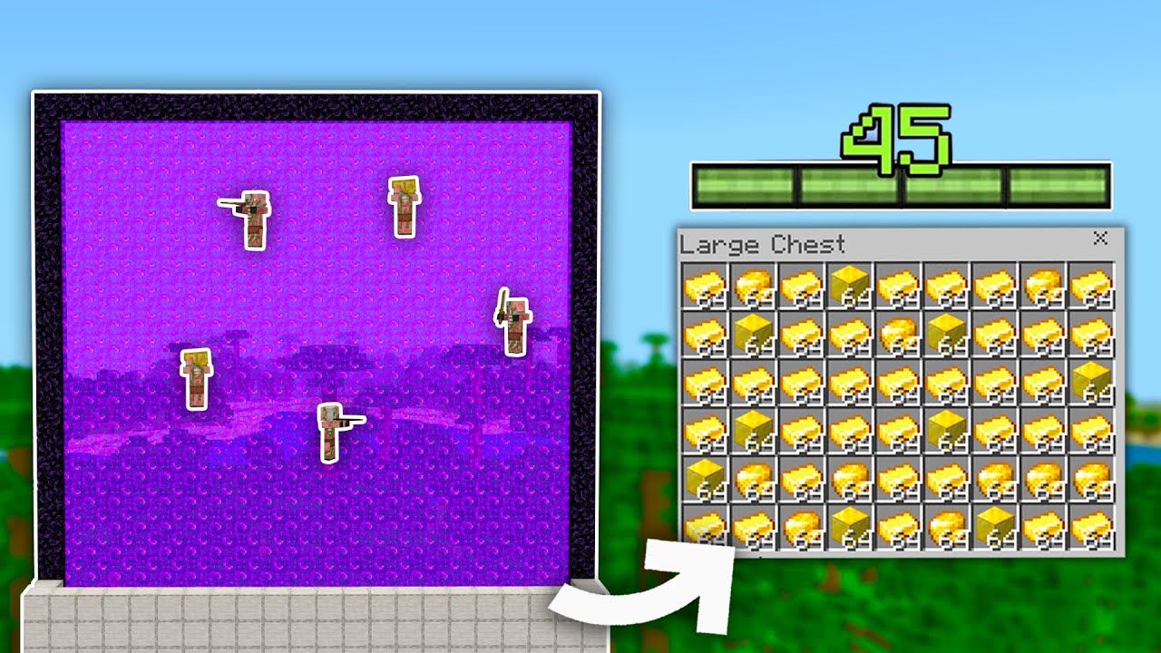 The BEST AFK Gold XP Farm Minecraft Bedrock 1.21 (MCPE/Xbox/PS4 ...