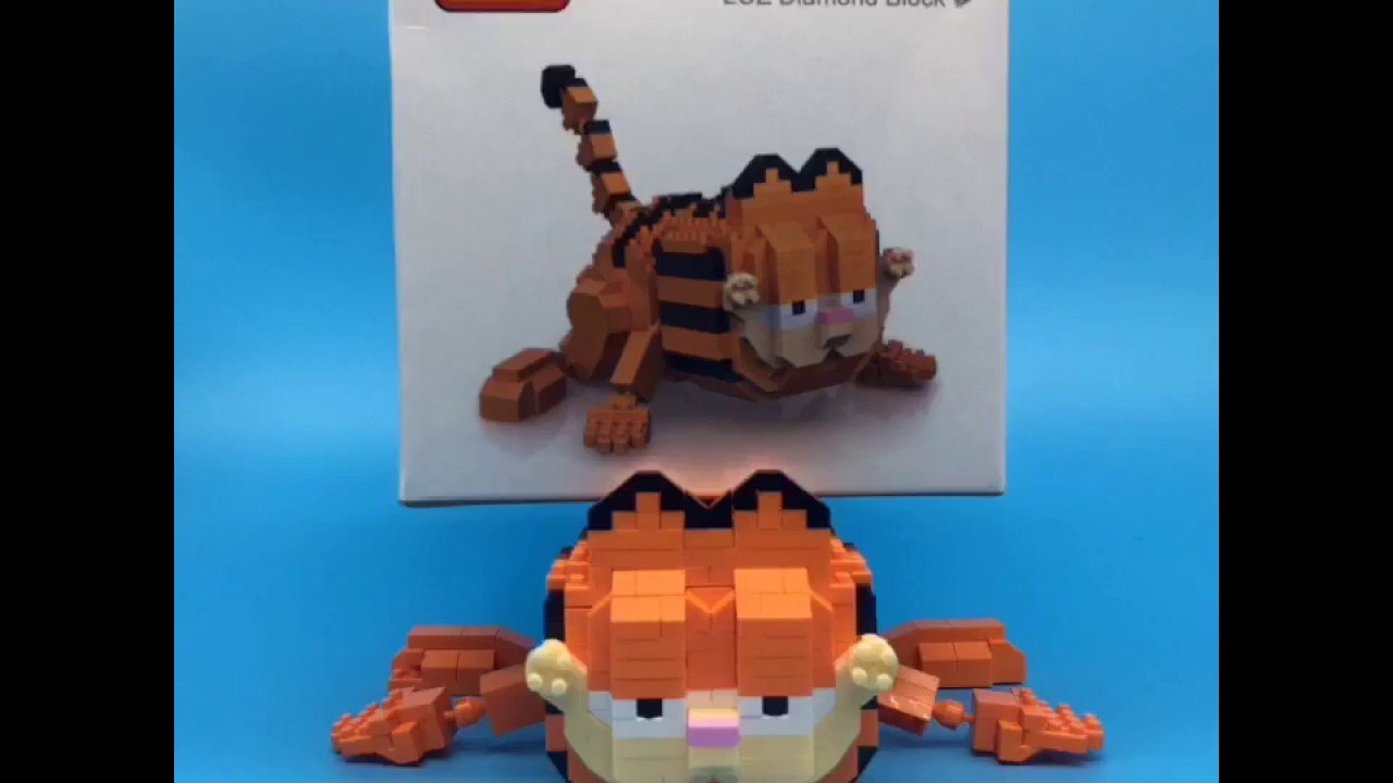 LOZ nano block Garfield the Cat ,not lego brick - YouTube