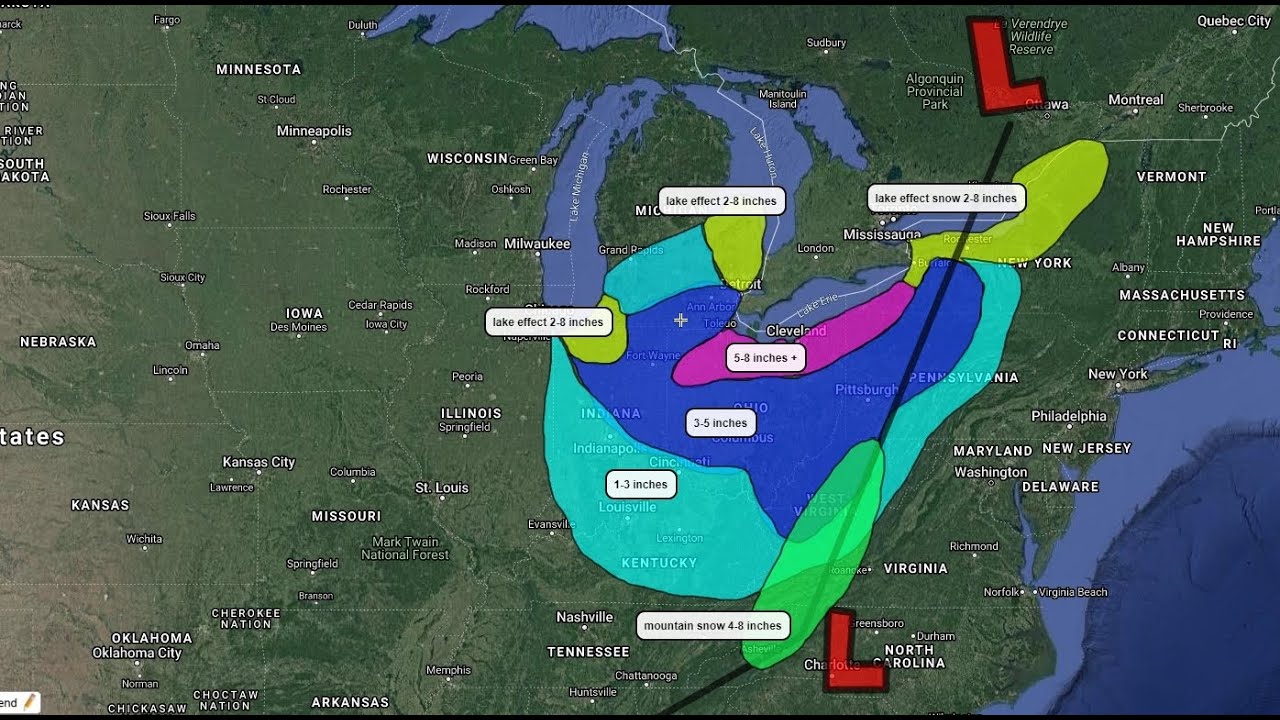 Final forecast for winter storm Dane - YouTube