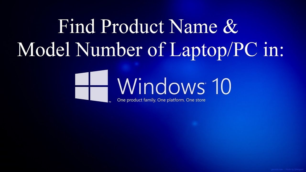 Find Product Name & Model Number Of Laptop/PC In Windows 10 - YouTube