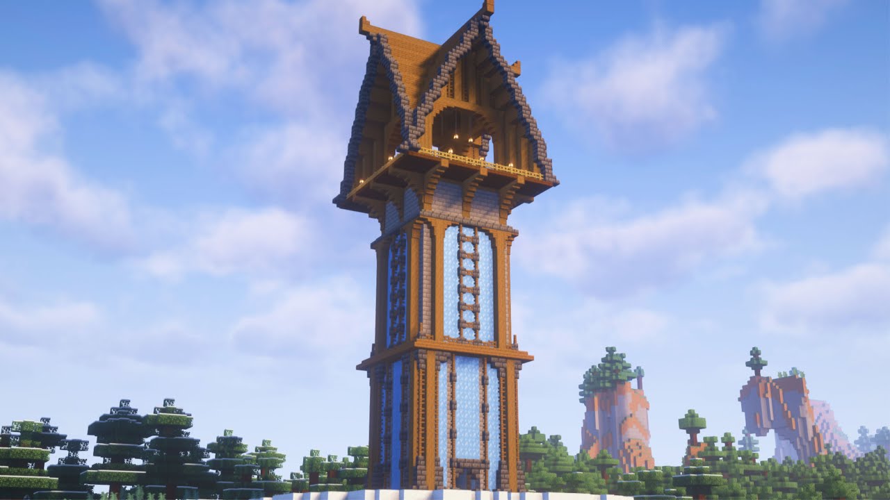 Minecraft: How to build Ice Spikes Tower - Tutorial - YouTube