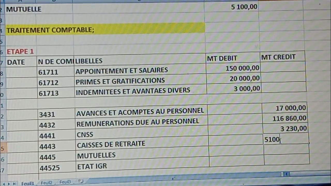 dima Maroc compta traitement comptable des salaires - YouTube