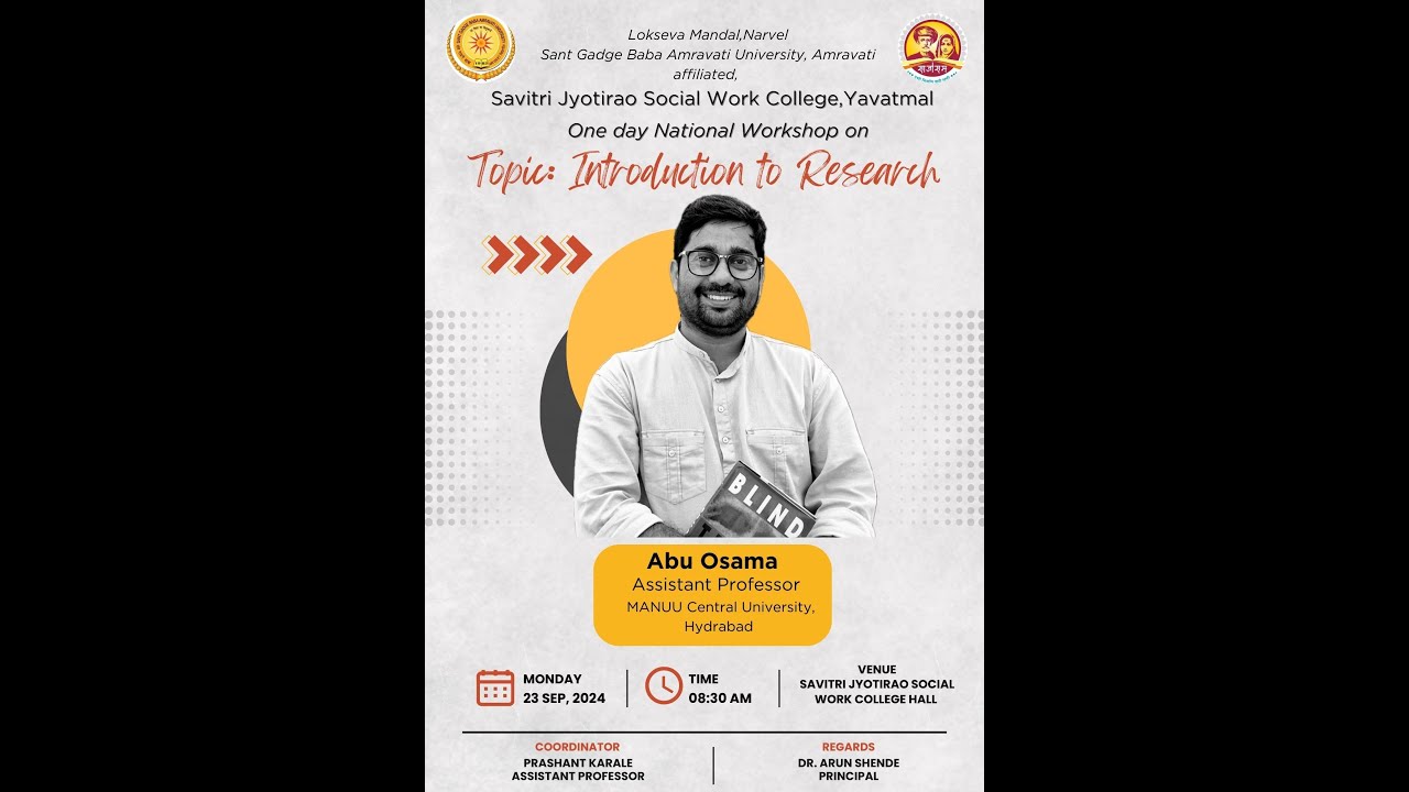 "Introduction to Research | Abu Osama, Assistant Professor, MANUU | One-Day National Workshop ...