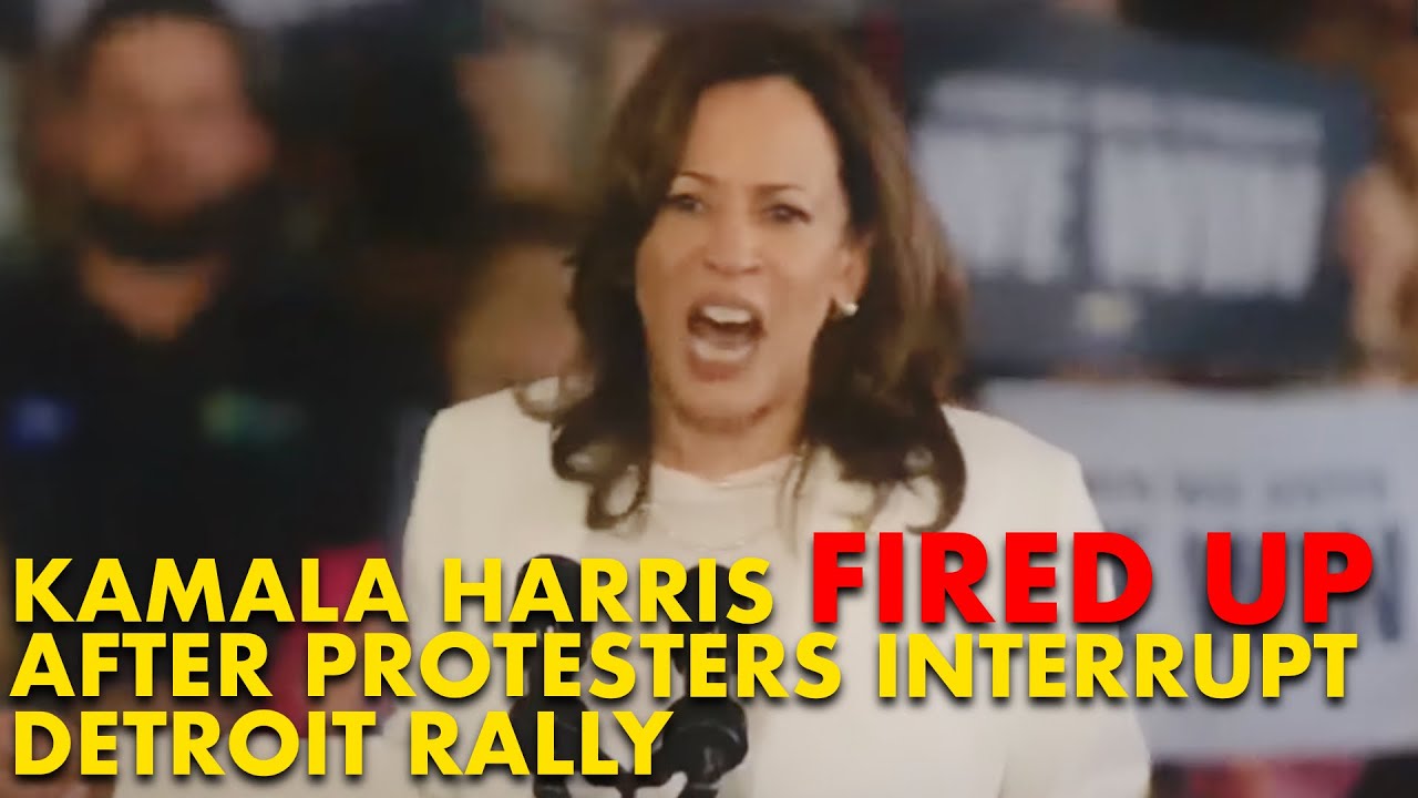 Kamala Harris Gets FIRED UP After Protesters Interrupt Her Detroit ...