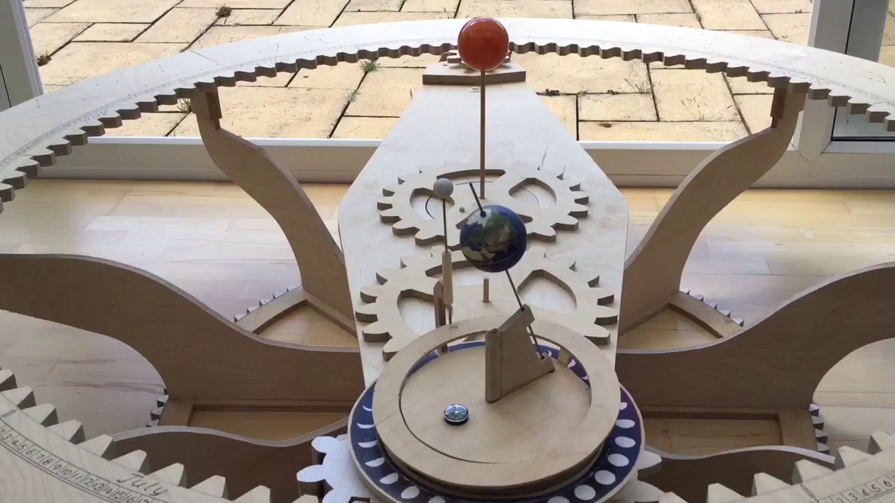 Orrery/Tellurion (inner gear) construction - YouTube