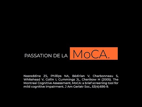 Passation et cotation de la MoCA (Montreal Cognitive Assessment ...