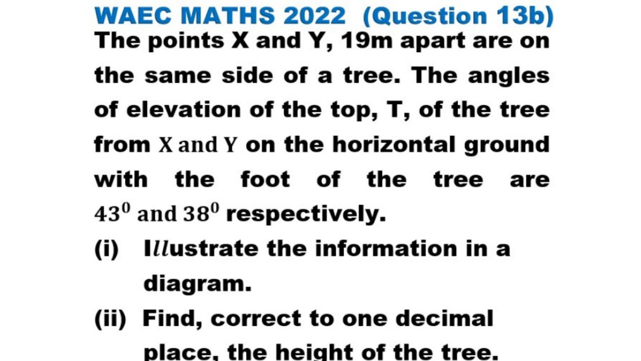 WAEC 2023: (Q. 13b) | 2022 WAEC Mathematics Past Question and Answers ...